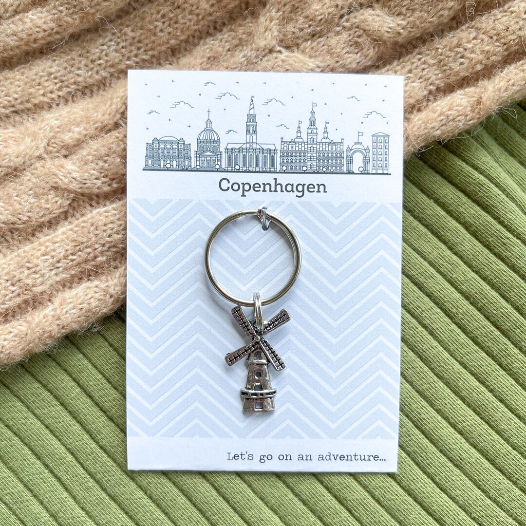 Let's Go on an Adventure - Copenhagen Windmill Silver Charm Keyring ...