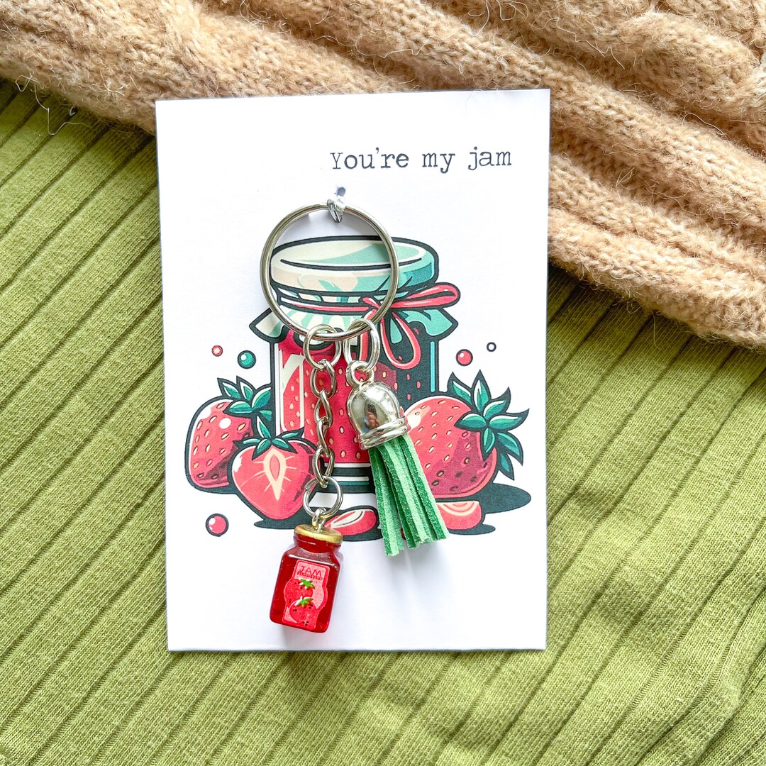 You’re My Jam - Strawberry Jam Charm Keyring - Etsy