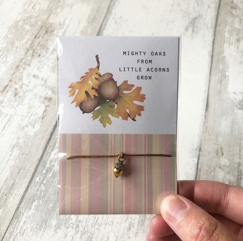 Mighty Oaks From Little Acorns Grow Adjustable Acorn Charm - Etsy UK