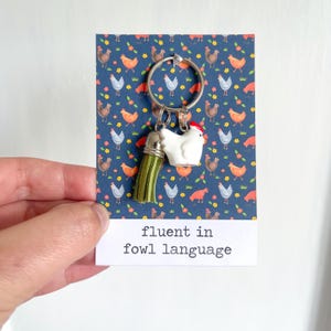 Fluent in Fowl Language - Chicken Charm Keyring (hen, Cockerel) - Etsy