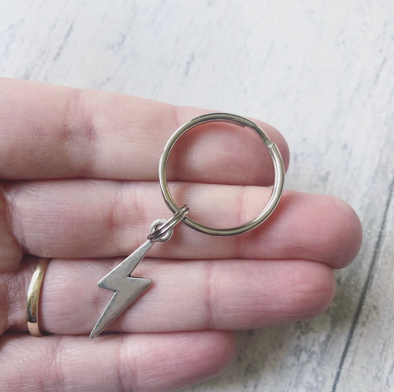 Babe With the Power Silver Lightening Bolt Keyring - Etsy UK