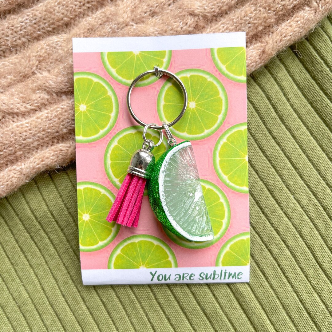 You Are Sublime Resin Lime Fruit Charm Keyring - Etsy