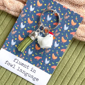 Fluent in Fowl Language - Chicken Charm Keyring (hen, Cockerel) - Etsy