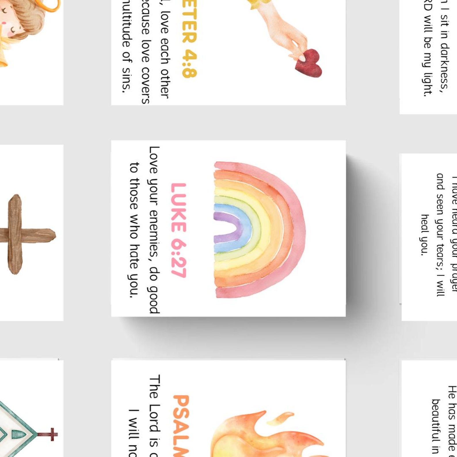 Bible Verse Flashcards, Scripture Memory Cards for Kids, Christian ...