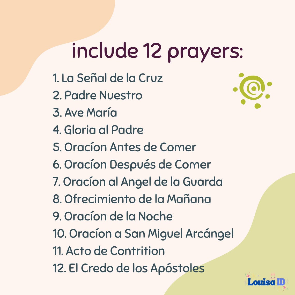 Tarjetas De Oraciones Católicas Para Niños, Catholic Prayer Cards for ...