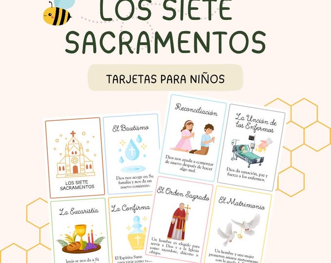 Seven Sacraments – Based on a Vintage Holy Card – Catholic Art Print ...