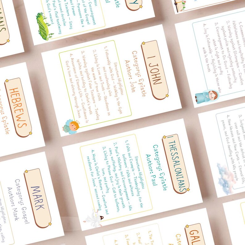 New Testament Flashcards, Books of the Bible, Christian Learning (PDF ...