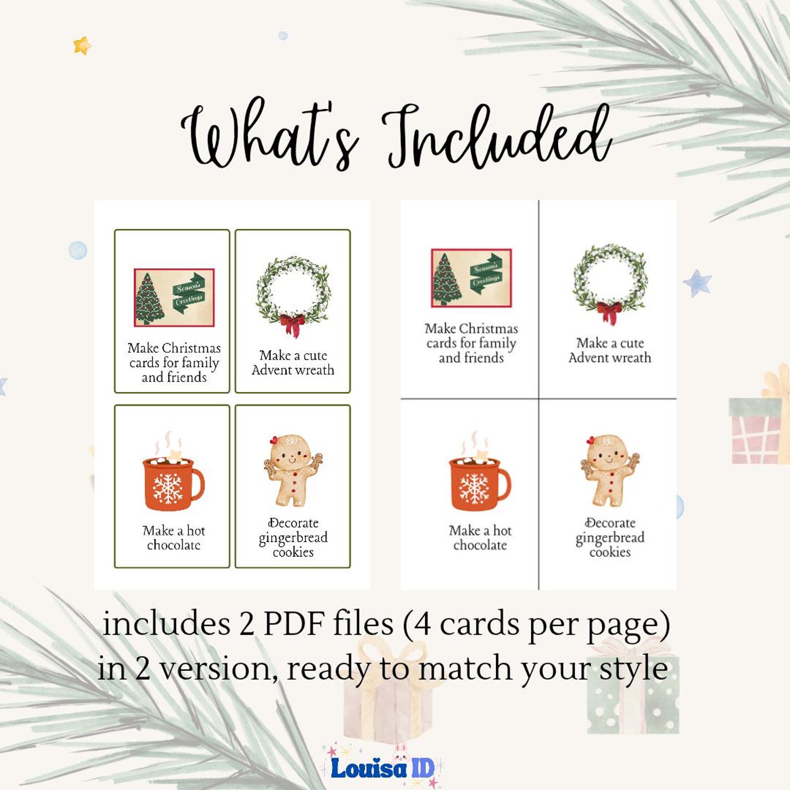 Christmas Activity Cards, Printable Advent Activity for Kids, Holiday ...