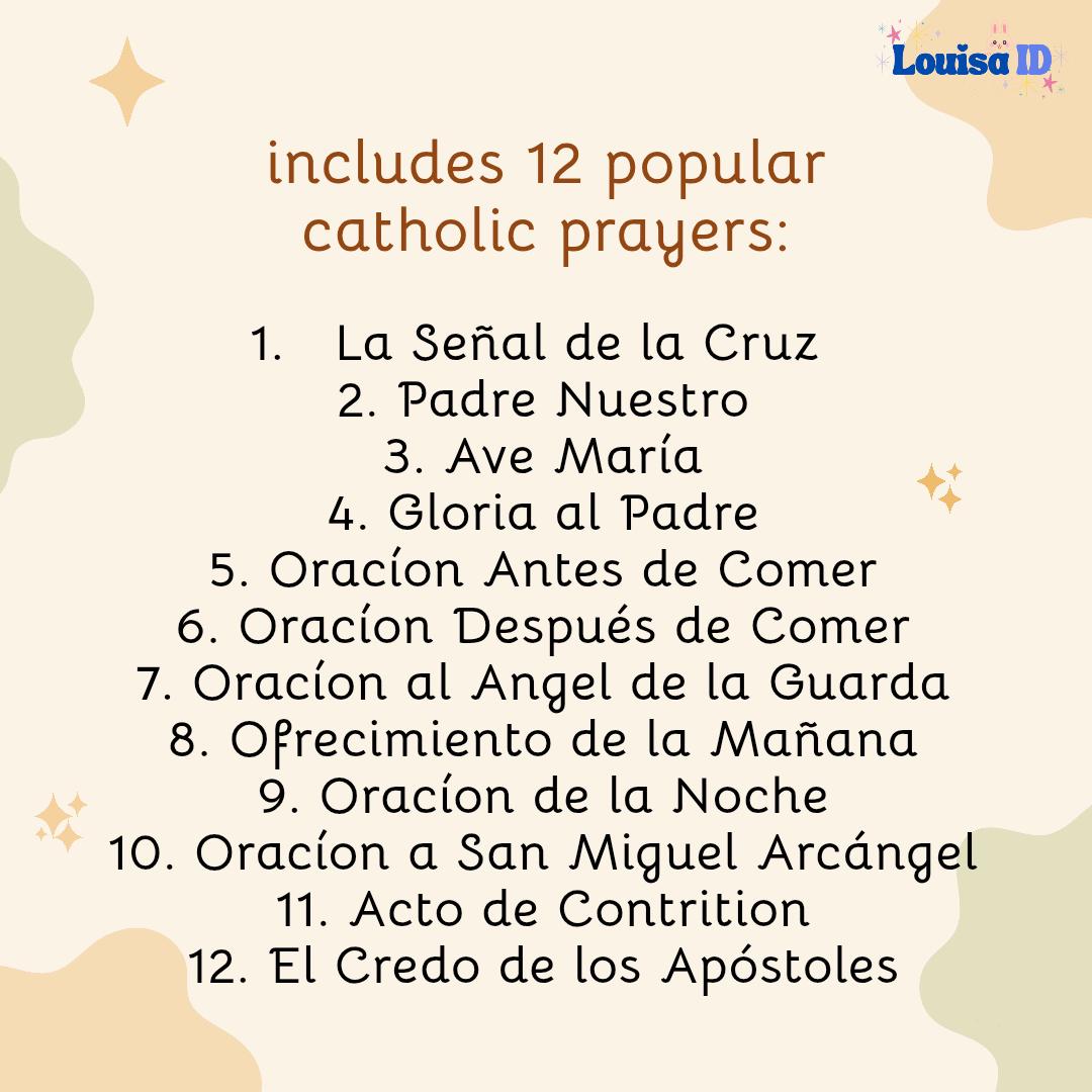 Spanish Catholic Prayer Cards for Kids (PDF Download) - Etsy