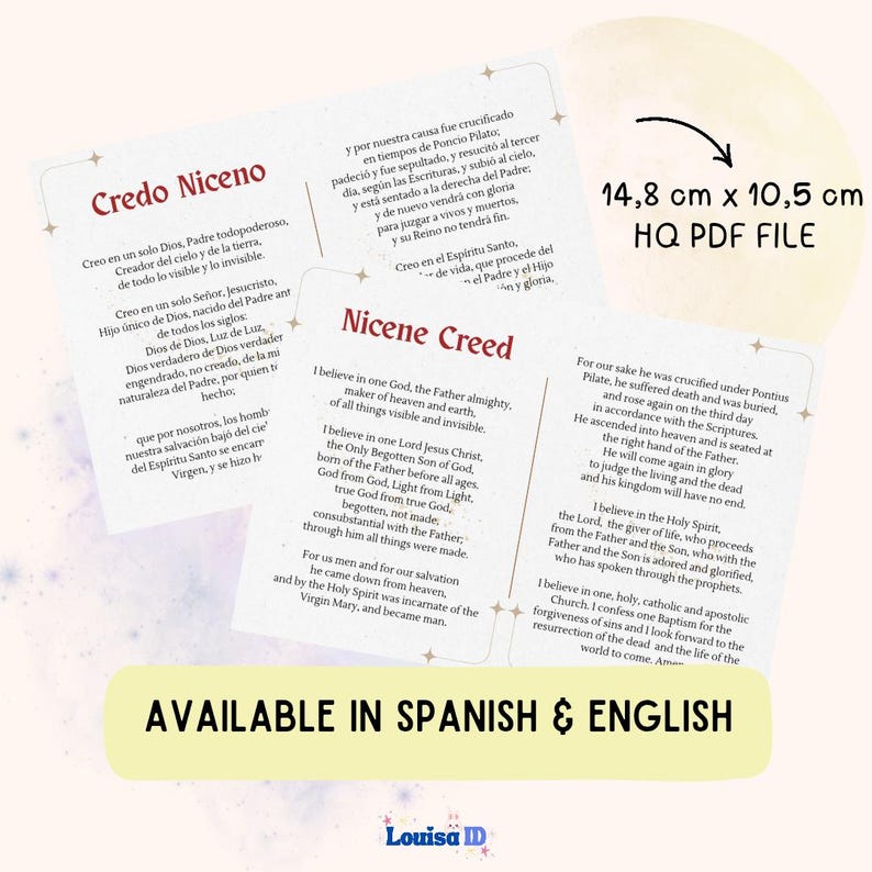 Nicene Creed, Apostles' Creed, Catholic Creed Prayer Cards, Credo ...