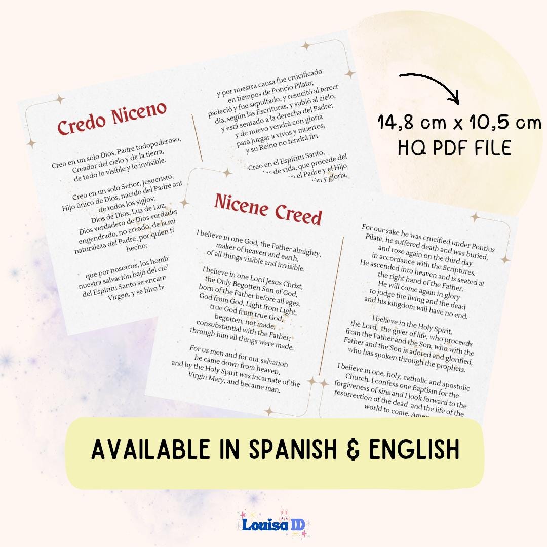 Nicene Creed, Apostles' Creed, Catholic Creed Prayer Cards, Credo ...