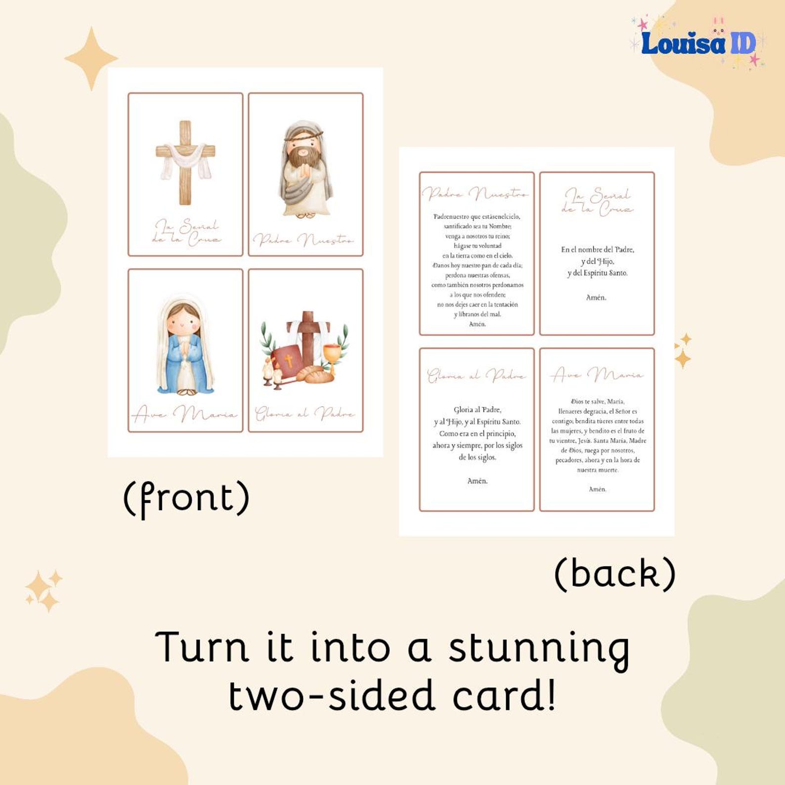 Spanish Catholic Prayer Cards for Kids (PDF Download) - Etsy
