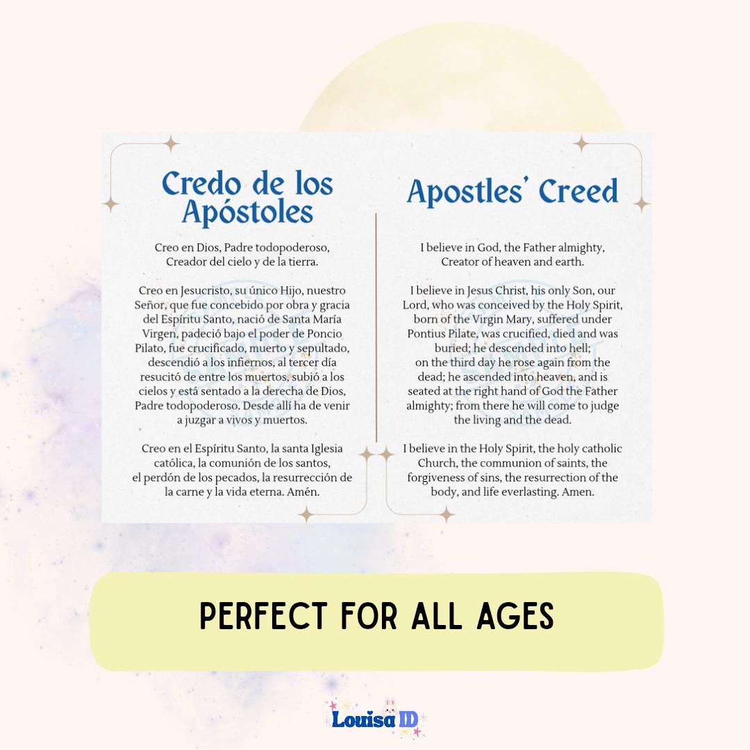 Nicene Creed, Apostles' Creed, Catholic Creed Prayer Cards, Credo ...