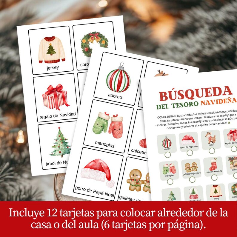 Búsqueda Del Tesoro De Navidad Para Niños, Juego Imprimible En Español ...