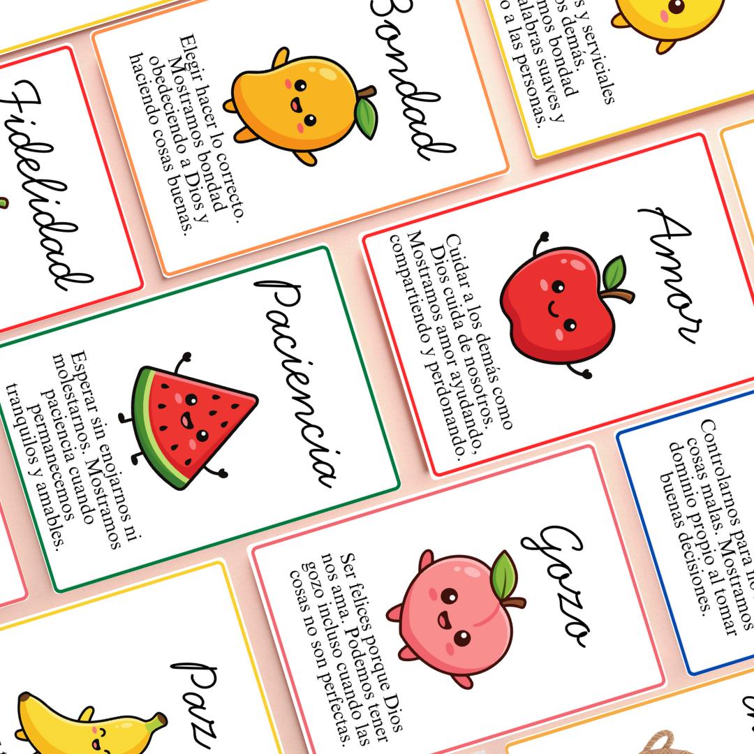 Spanish Fruit of the Spirit Flashcards, Christian Bible Learning ...