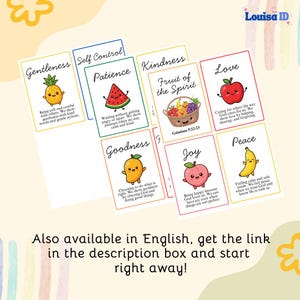 Spanish Fruit of the Spirit Flashcards, Christian Bible Learning ...