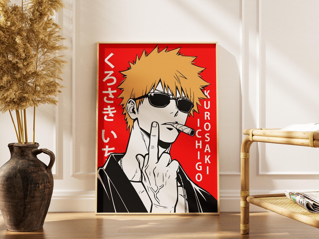 Ichigo Kurosaki Bleach Poster – Edgy Manga Art Print - Etsy