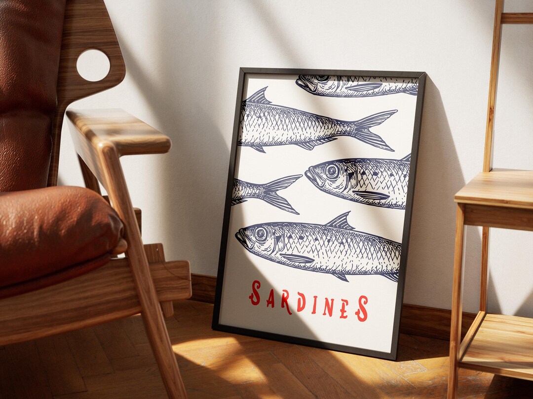 Sardines Poster, Sardines Decor, Sardines Print, Kitchen Decor, Fish ...