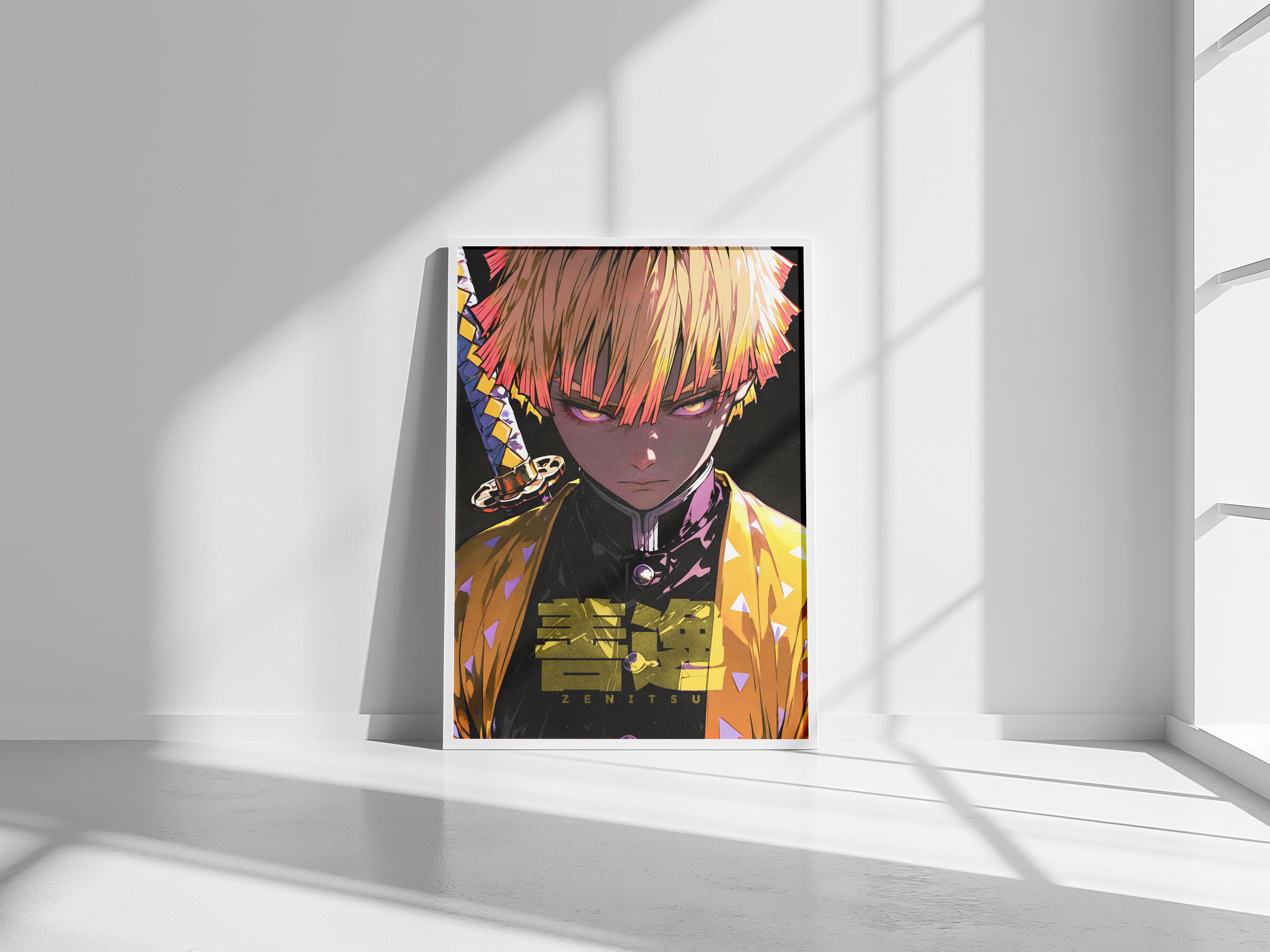 Zenitsu Agatsuma Wall Art – Kimetsu No Yaiba Anime Poster – Demon ...