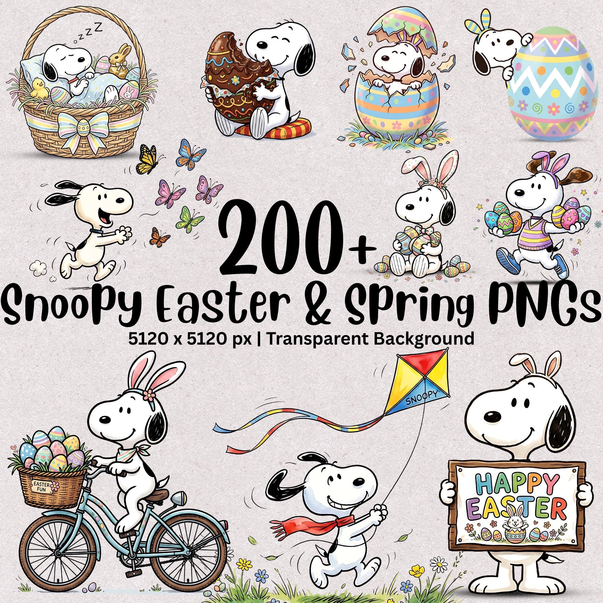 Snoopy Dog, más de 200 PNG de Snoopy de Pascua y primavera, PNG de ...