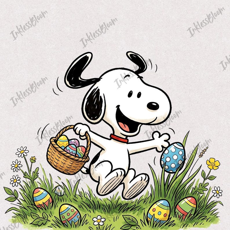 Snoopy Dog, más de 200 PNG de Snoopy de Pascua y primavera, PNG de ...