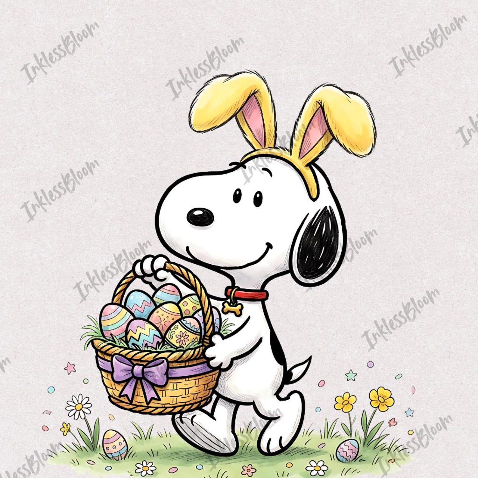 Snoopy Dog, más de 200 PNG de Snoopy de Pascua y primavera, PNG de ...