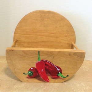 Paper Plate Holder, Wooden Plate Holder,chili Pepper Decor, Chili ...