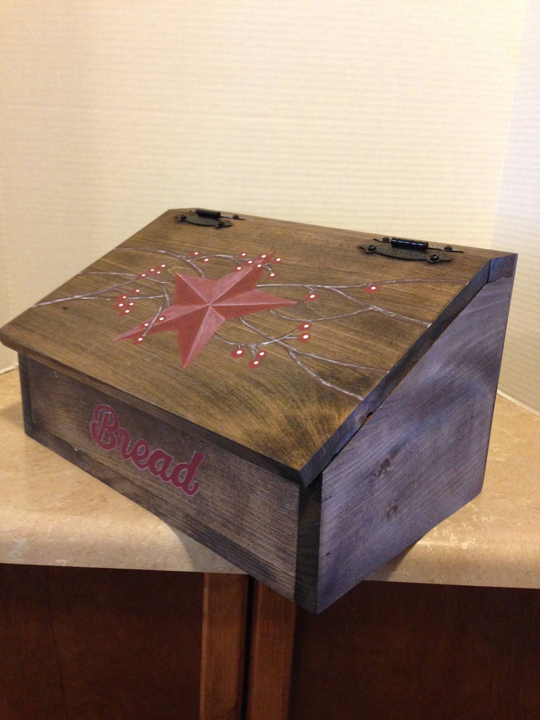 Bread Box, Primitive Decor, Coutry Decor, Primitive Star, Bread Storage ...