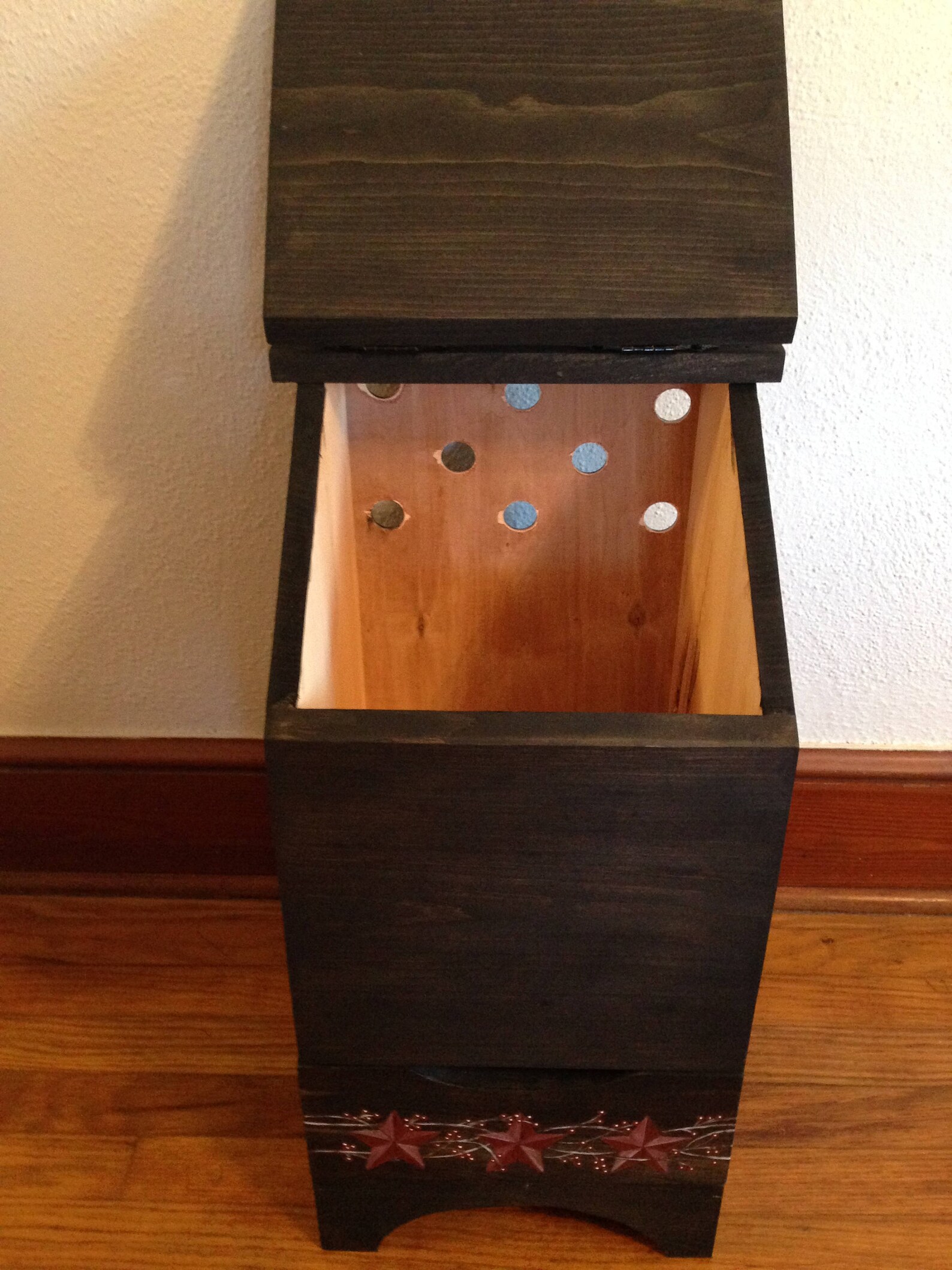 Rustic Potato Onion Bin, Primitive Ebony Wood, Hand Painted Stars - Etsy