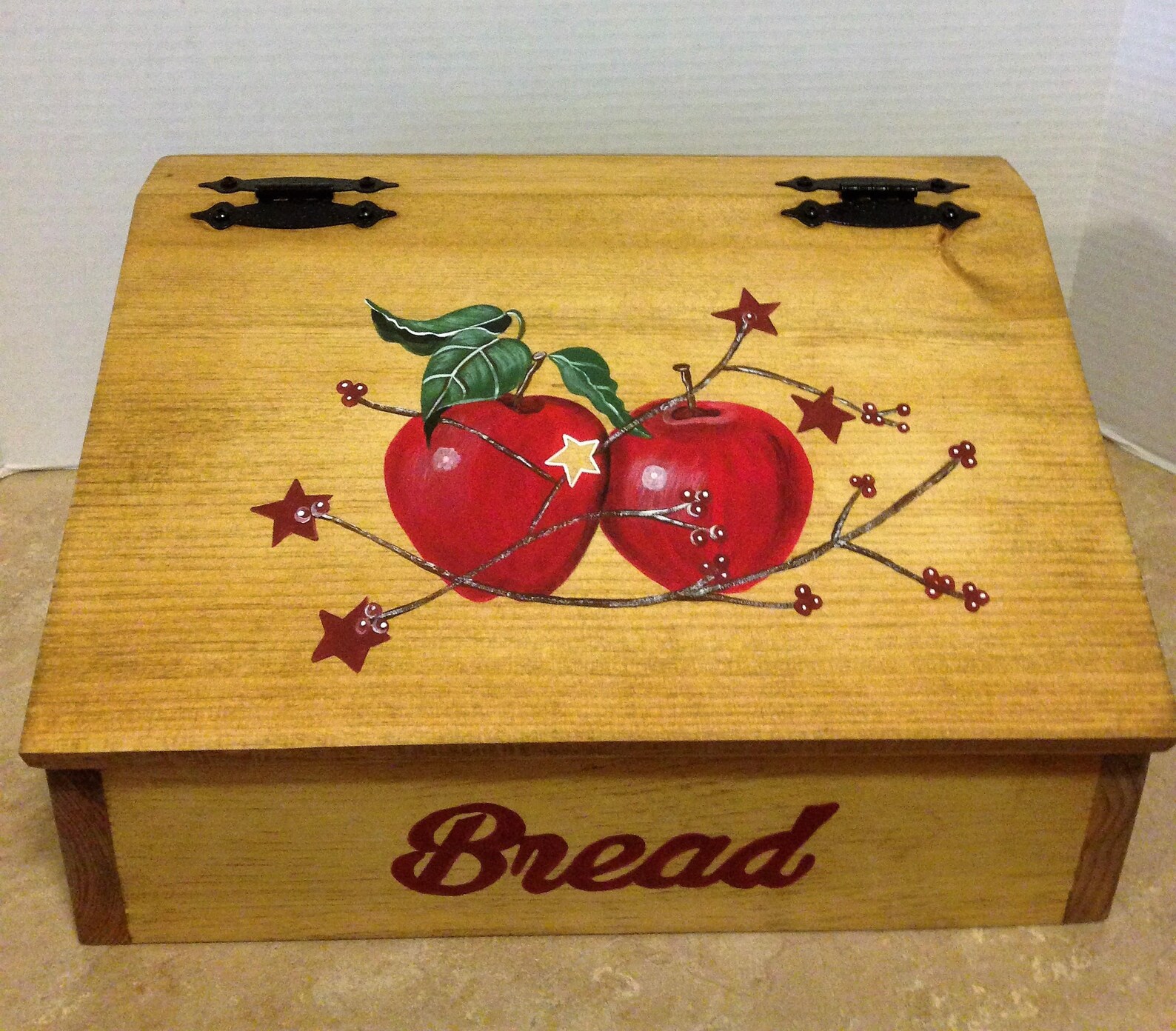 Bread Box Apple Decorapple Kitchen Decor Primitive Apples | Etsy