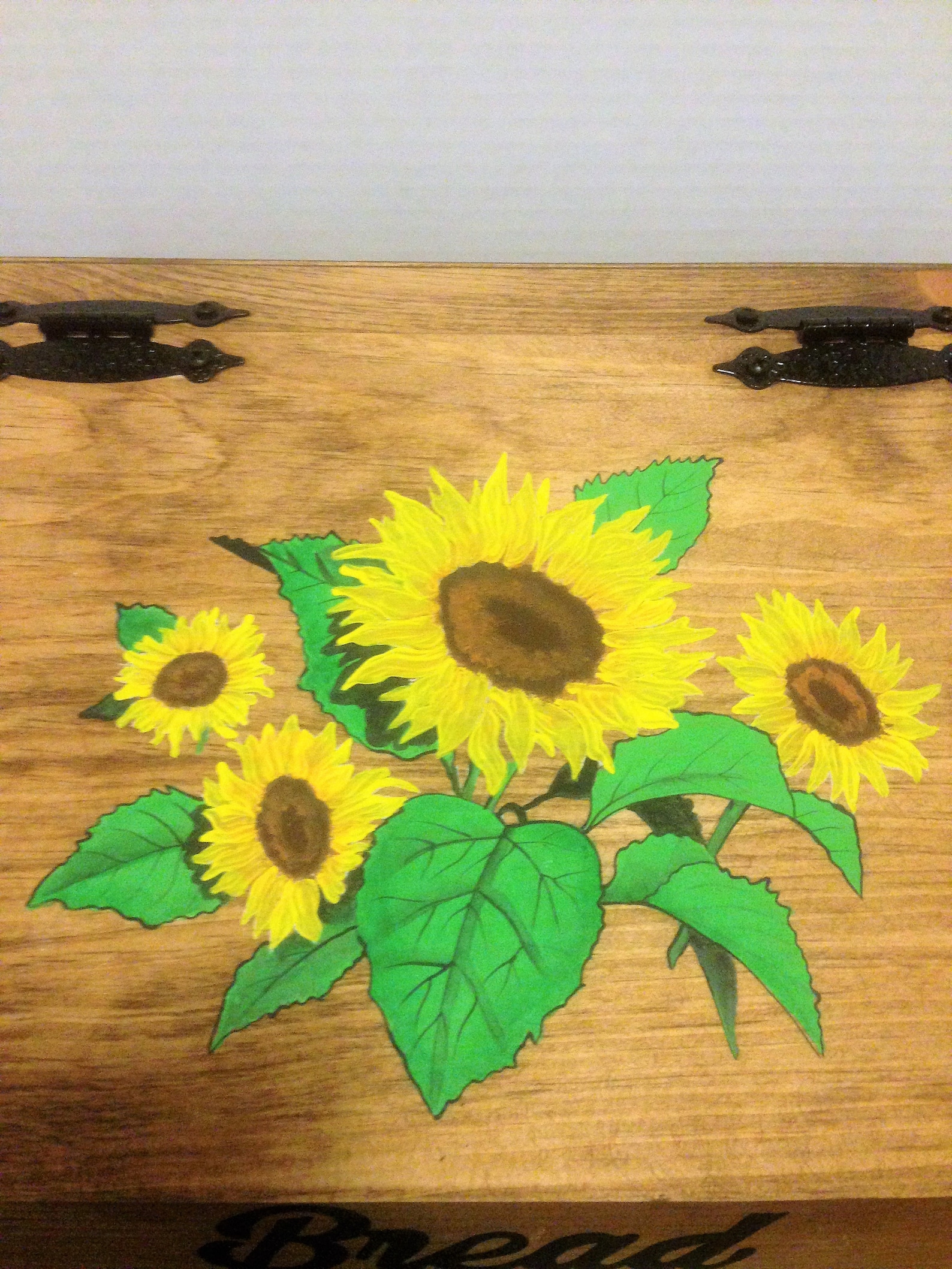 Bread Box Wooden Bread Box Kitchen Bread Box Sunflower Decor - Etsy