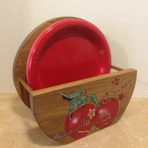 Paper Plate Holder Apple Decor Apple Kitchen Decor Apple Kitchen ...