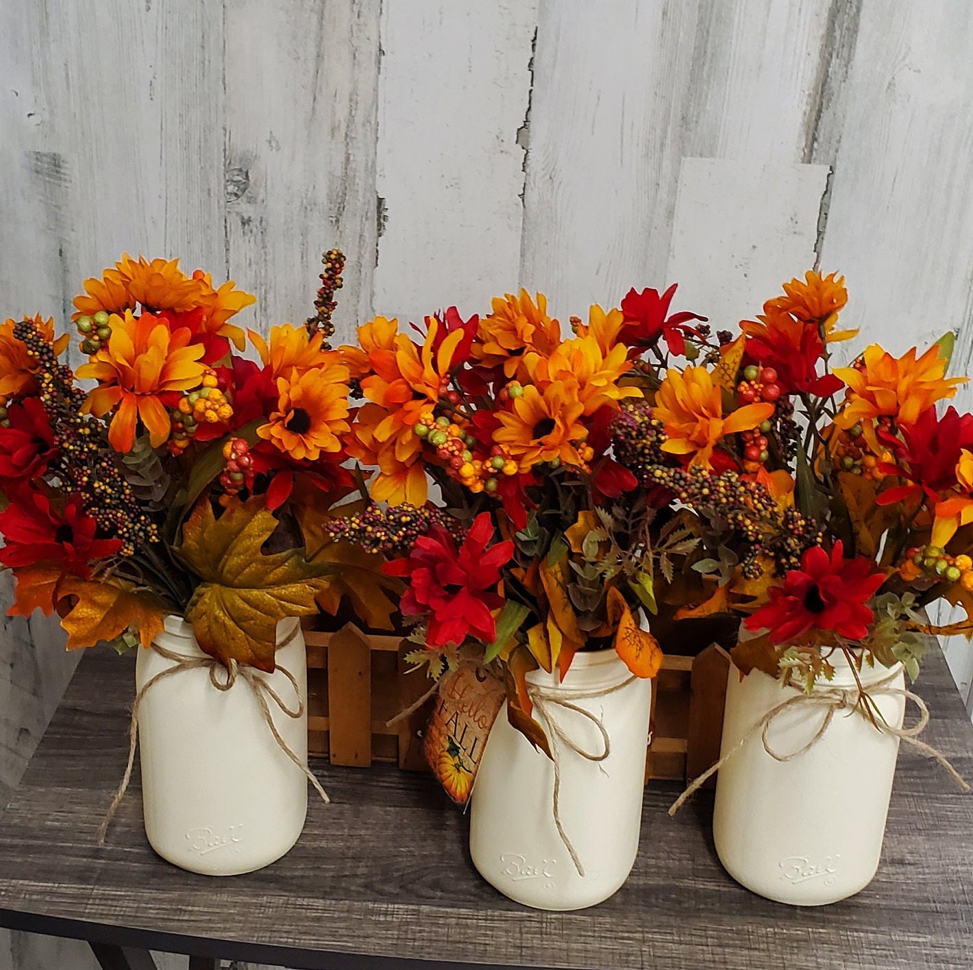 Fall Mason Jar Centerpieces