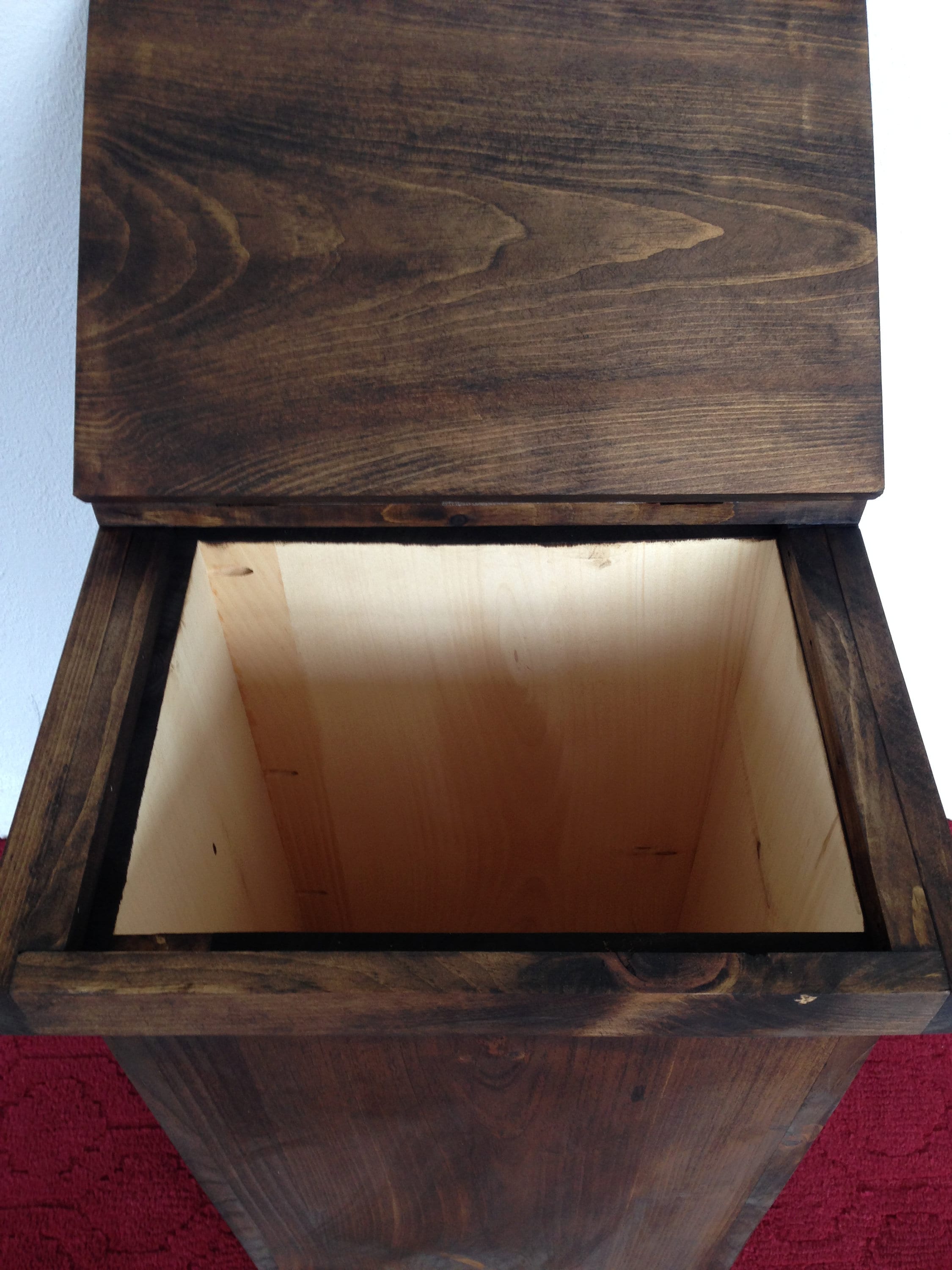 Trash Bin, Wooden Trash Bin, 30 Gallon trash Bin, Primitive Decor ...