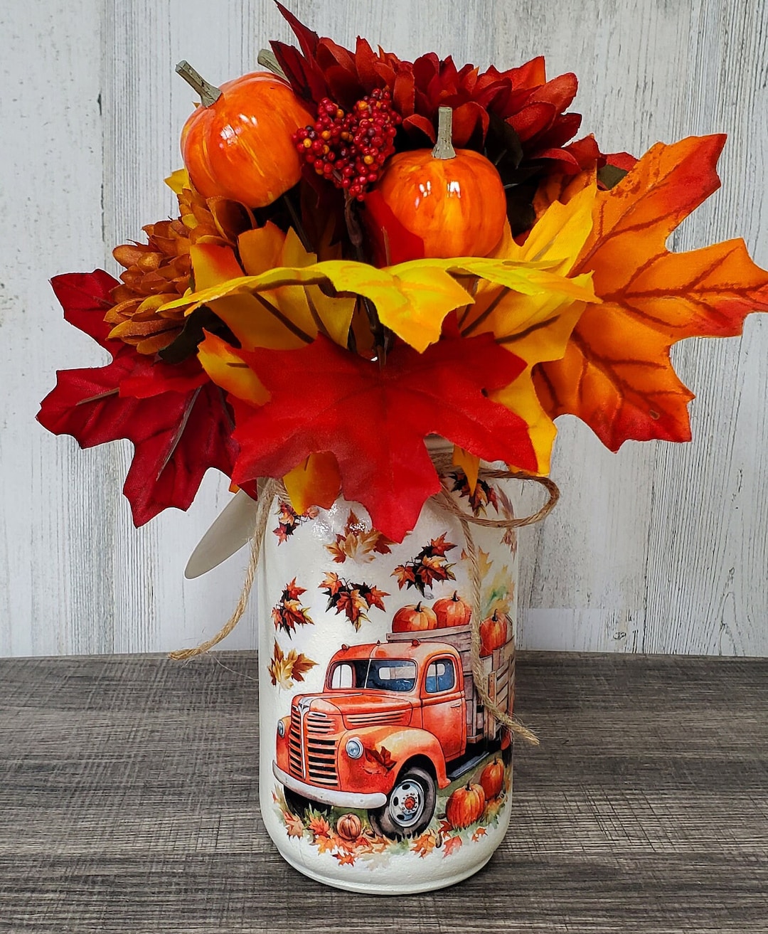 Mason Jar Fall Decor, Mason Jar Centerpiece, Fall Decor, Autumn Decor ...