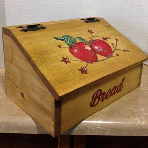 Bread Box, Apple Decor,apple Kitchen Decor, Primitive Apples, Country ...