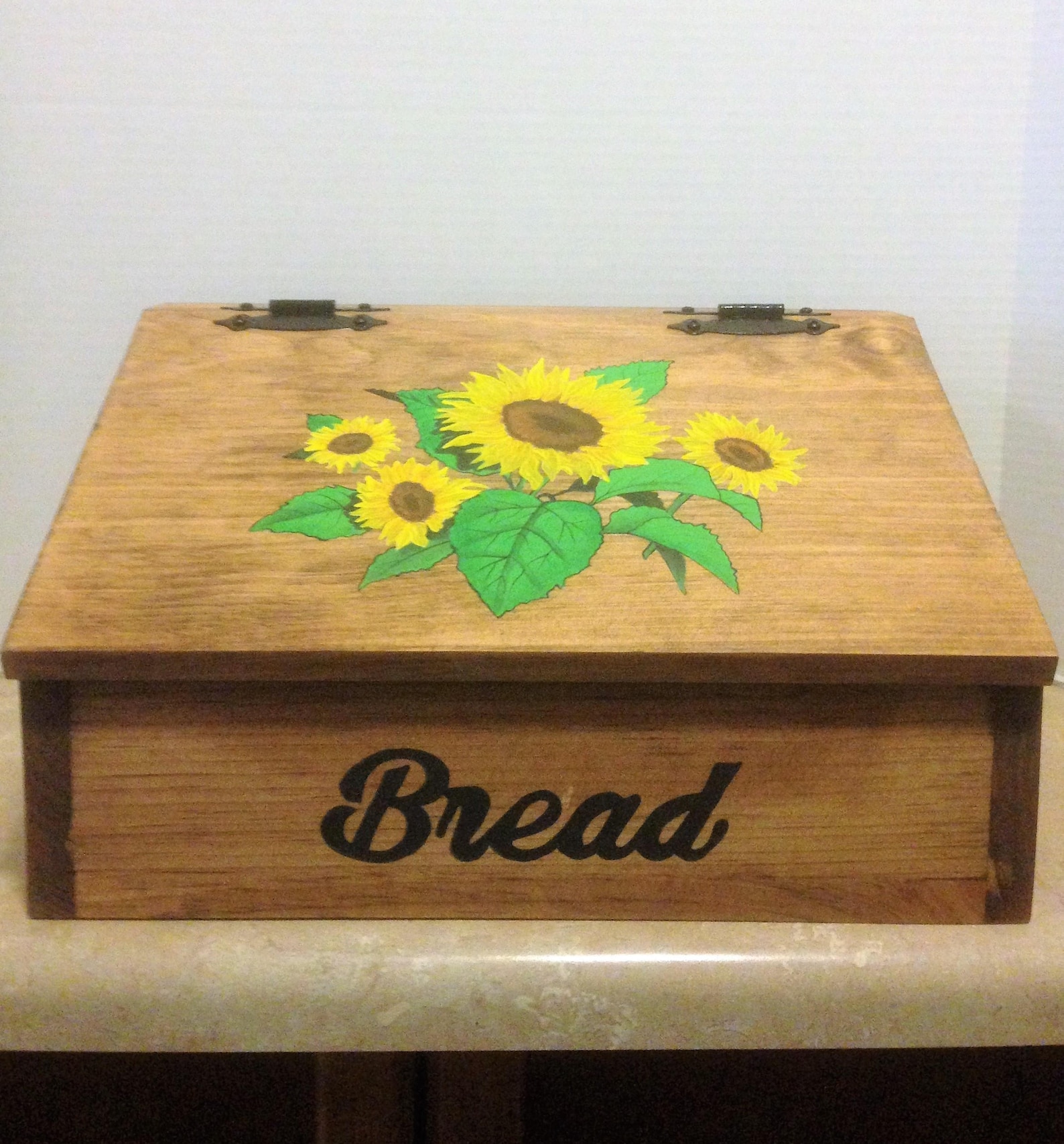 Bread Box Wooden Bread Box Kitchen Bread Box Sunflower Decor - Etsy