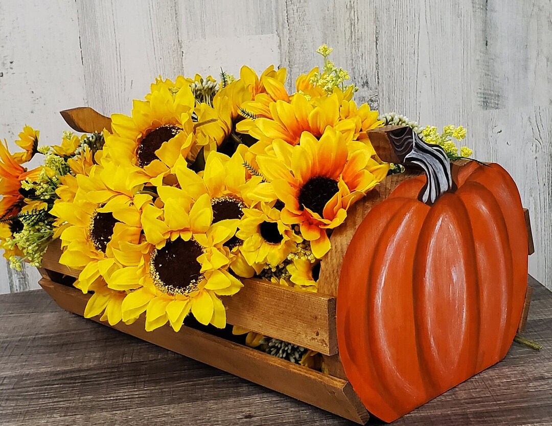 Wooden Pumpkin Basket, Fall Decor, Pumpkin Decor, Rustic Decor ...
