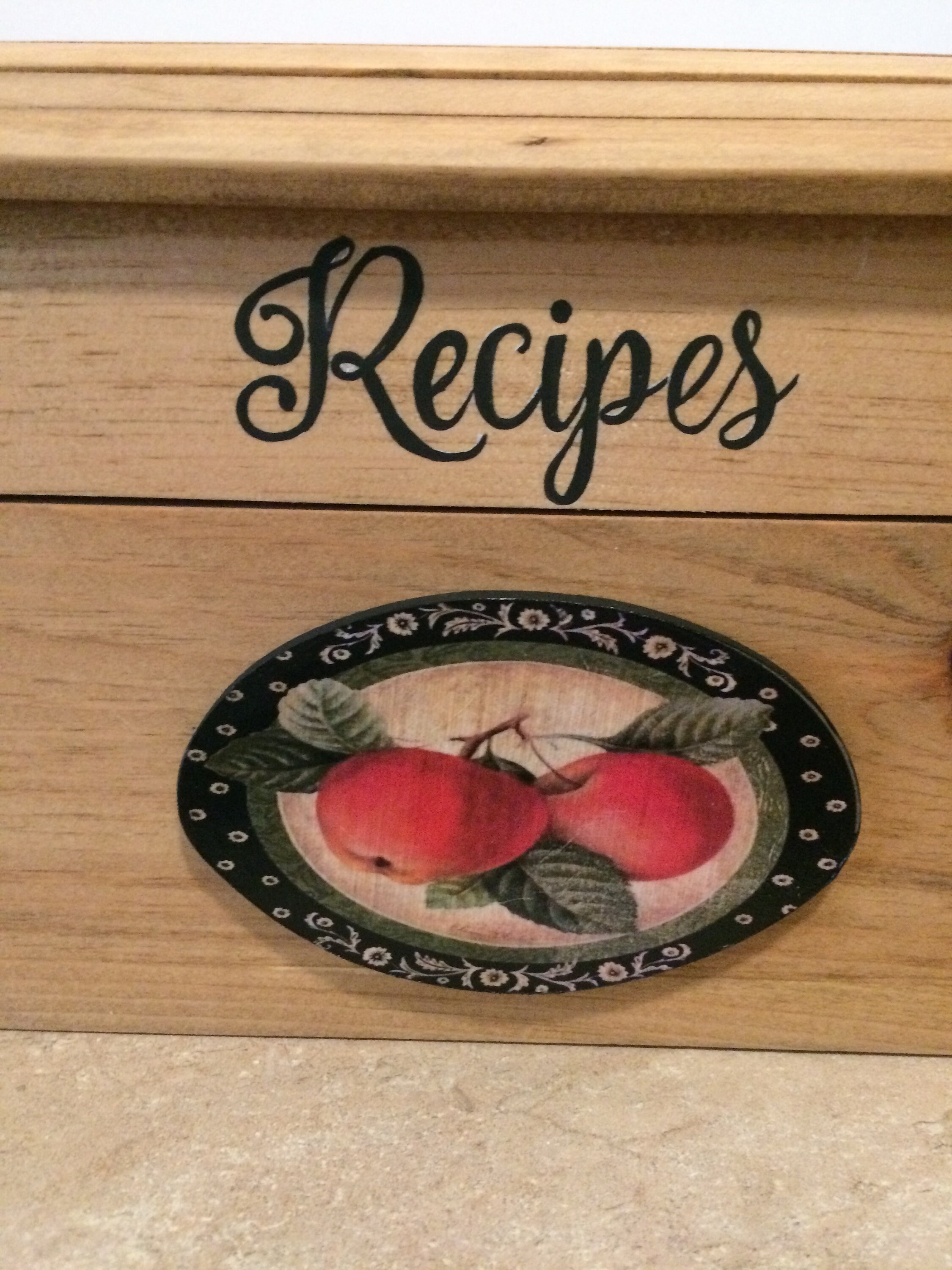 Recipe Box,Apple Decor,Apple Kitchen Decor,Recipe Organizer,Country ...