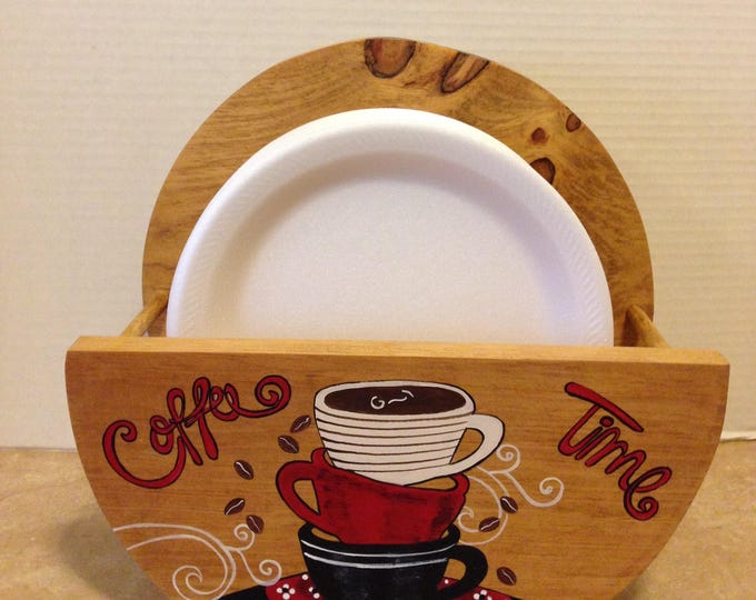 Paper Plate Holder Coffee Theme Coffee Decor Coffee Lovers Gift Bistro ...