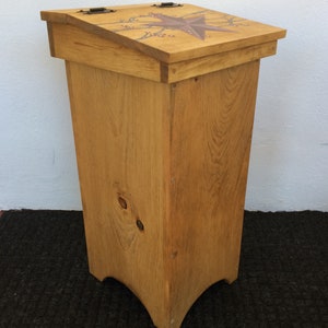Wooden Trash Bin,handmade Wooden Trash Bin,primitive Decor,kitchen ...