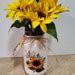 Mason Jar Decor,sunflower Decor,farmhouse Decor,decoupaged Jar,hand ...