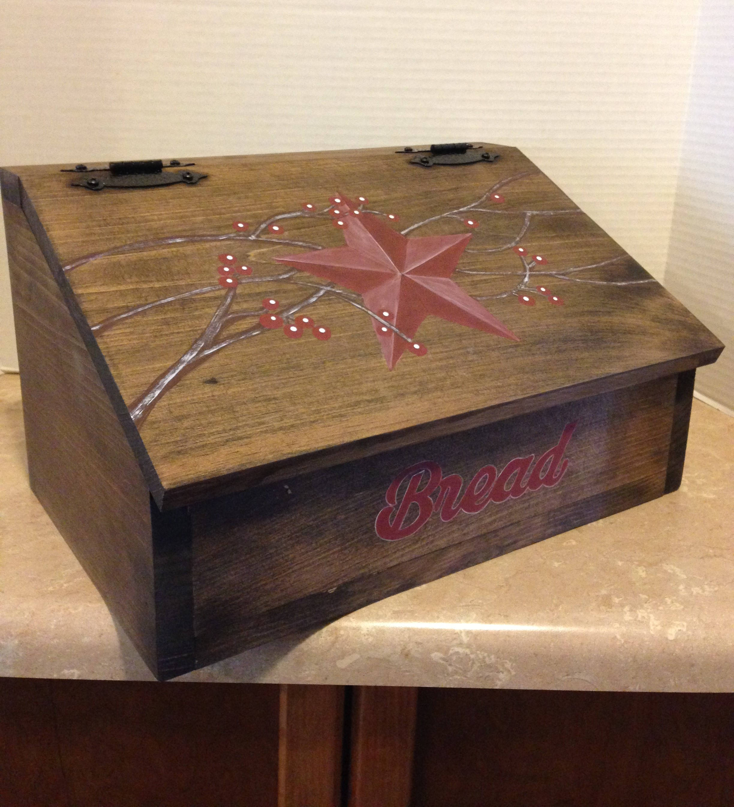 Bread Box, Primitive Decor, Coutry Decor, Primitive Star, Bread Storage ...