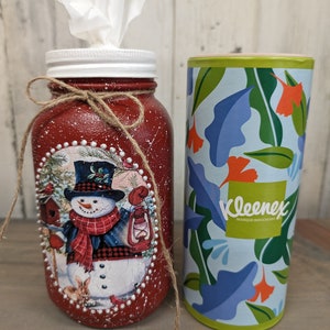 Mason Jar Tissue Holder,mason Jar Decor,christmas Decor,spring Decor ...