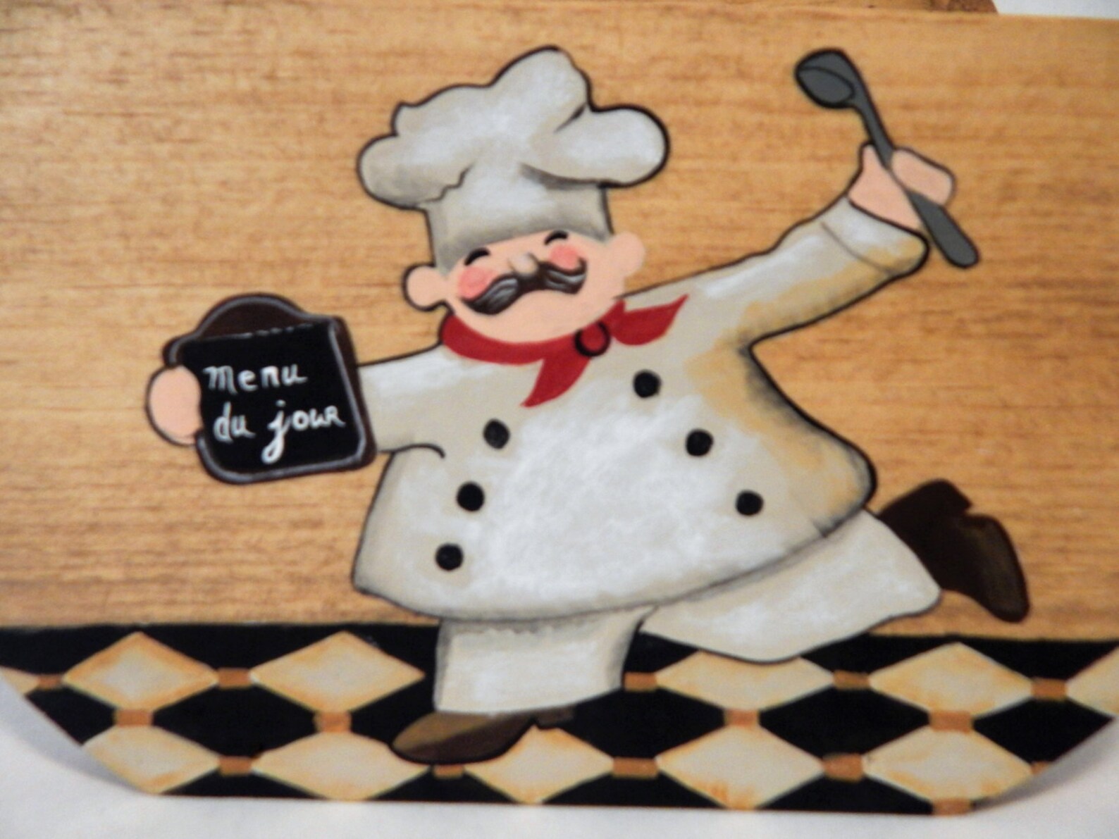 Chef Paper Plate Holder Chef Decor Fat Chef Kitchen Decor - Etsy