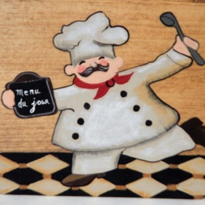Chef Paper Plate Holder, Chef Decor, Fat Chef, Kitchen Decor, Mothers ...