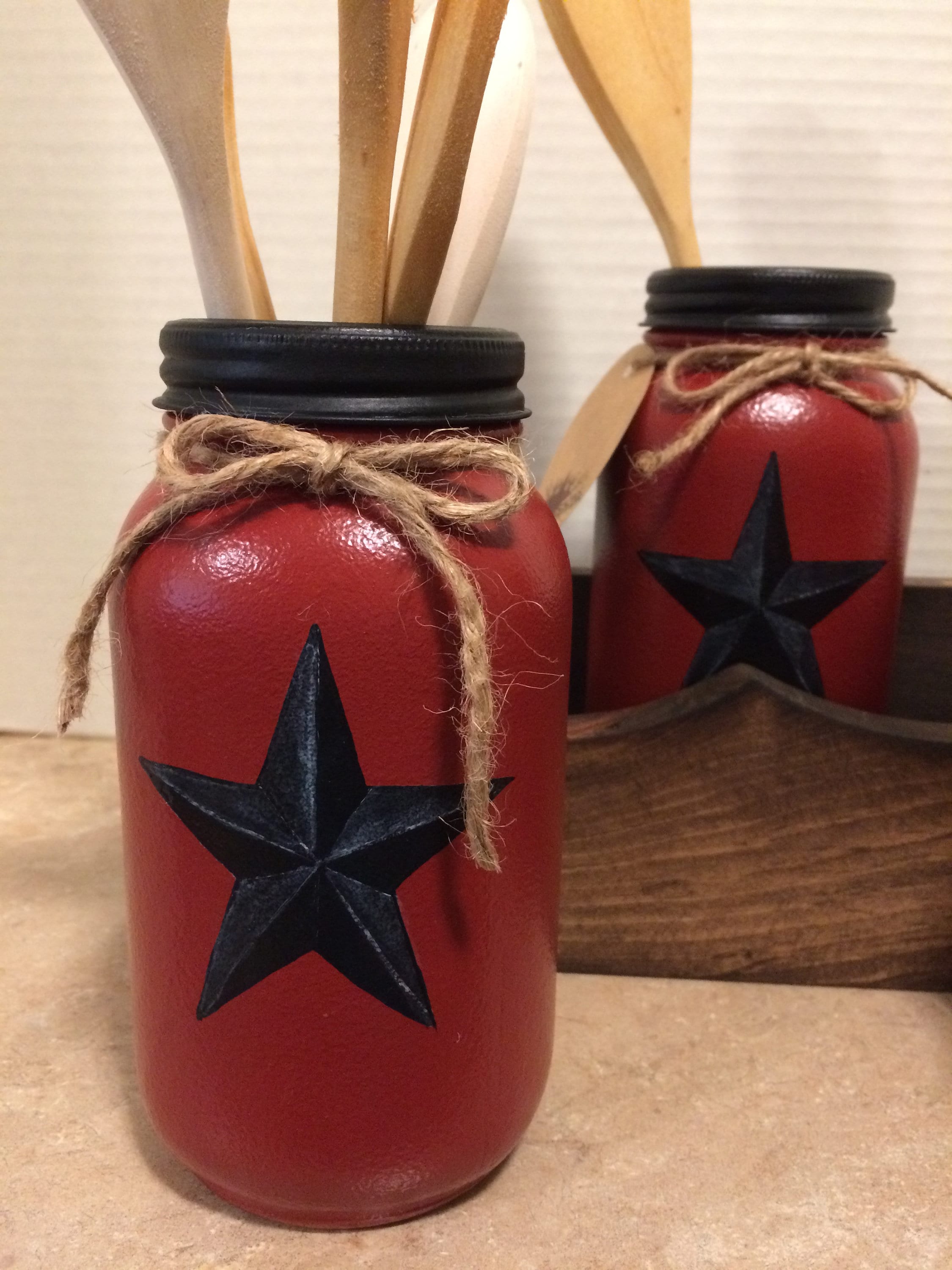 Mason Jar Utensil Holder,Kitchen Utensil Holder,Mason Jar Decor,Utensil ...