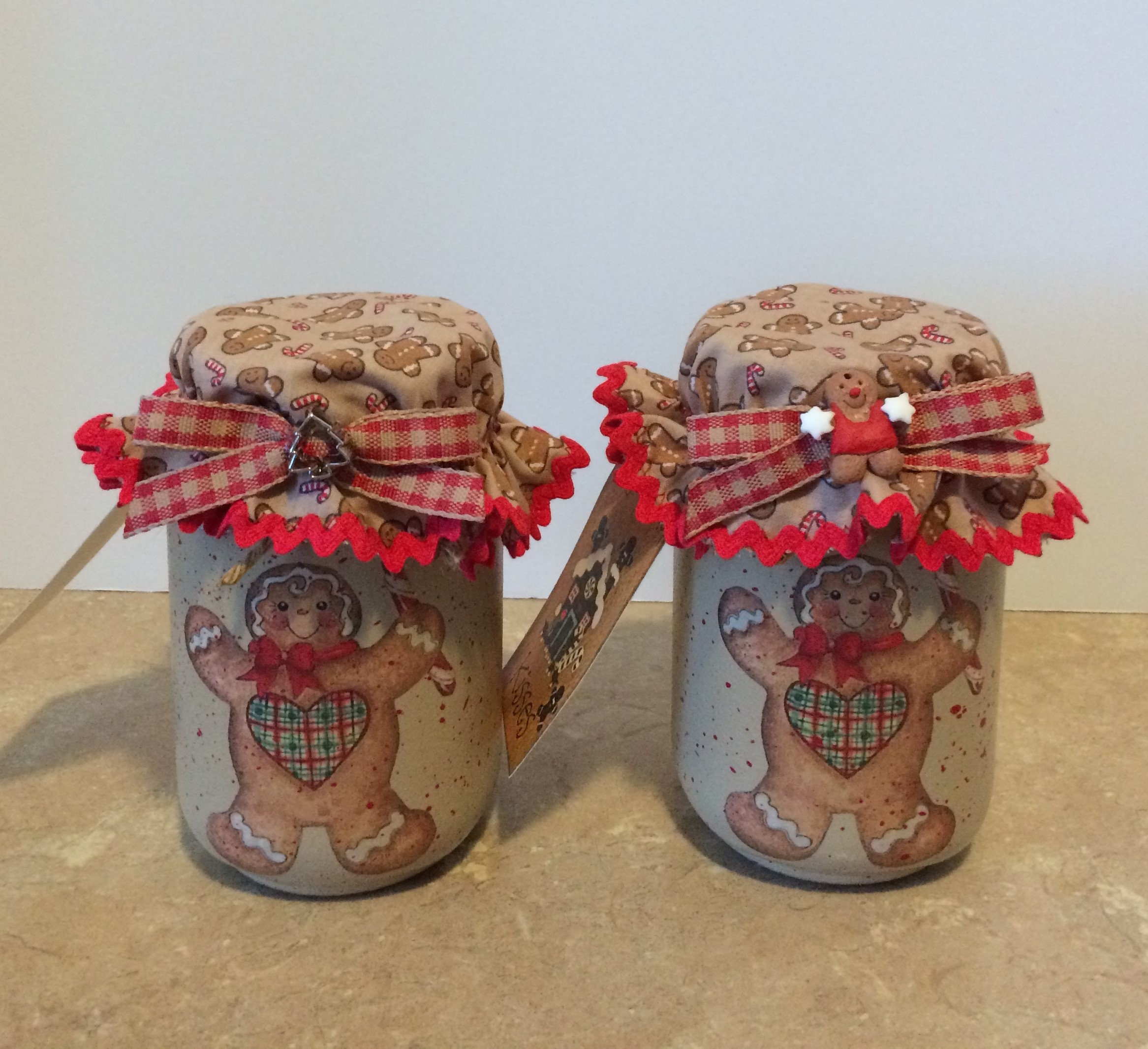 Set of 2 Christmas candy jars,Gift for coworkers,Mason Jar Decor ...