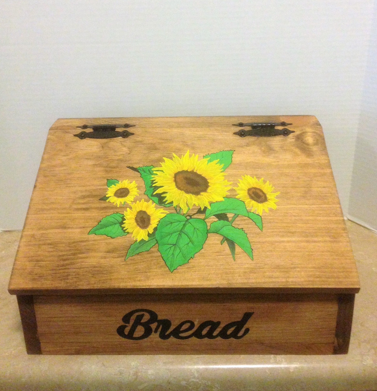 Bread Box Wooden Bread Box Kitchen Bread Box Sunflower Decor - Etsy
