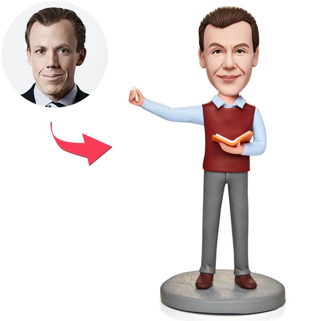 Personalized Teacher Bobblehead Custom Head on Pre-made Teacher Body ...